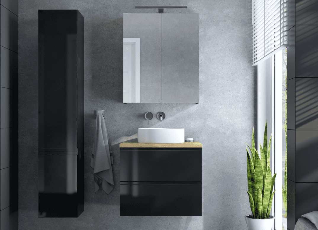 Luxusné skrinky do kúpeľne MODUS BLACK | mojnabytok.sk